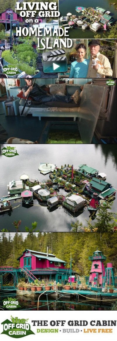 Living off the grid on a self sustaining homemade island.